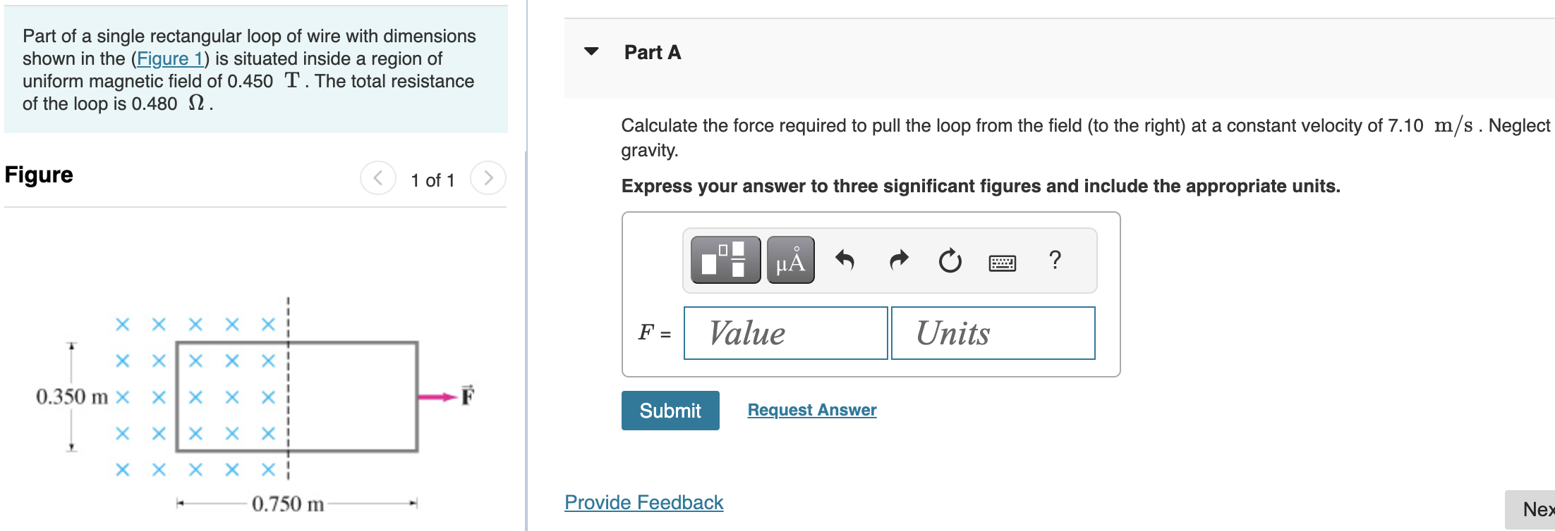 Solved Part of a single rectangular loop of wire with | Chegg.com