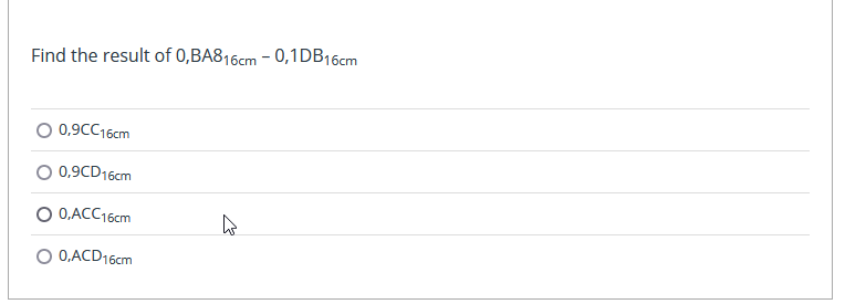 Solved Compute the following in hex. BA16−DB16 2BC16 ABC16 | Chegg.com