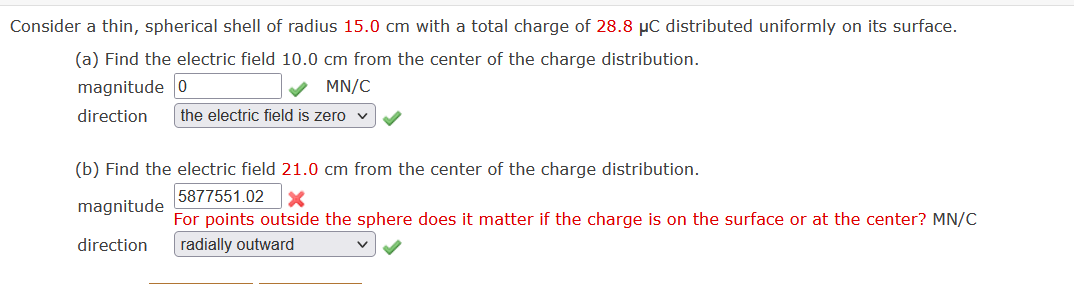 Solved Consider a thin, spherical shell of radius 15.0 cm | Chegg.com