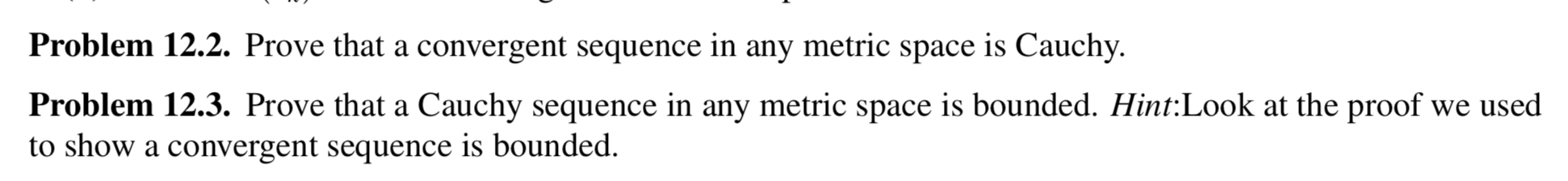 Solved Problem 12.2. Prove that a convergent sequence in any | Chegg.com