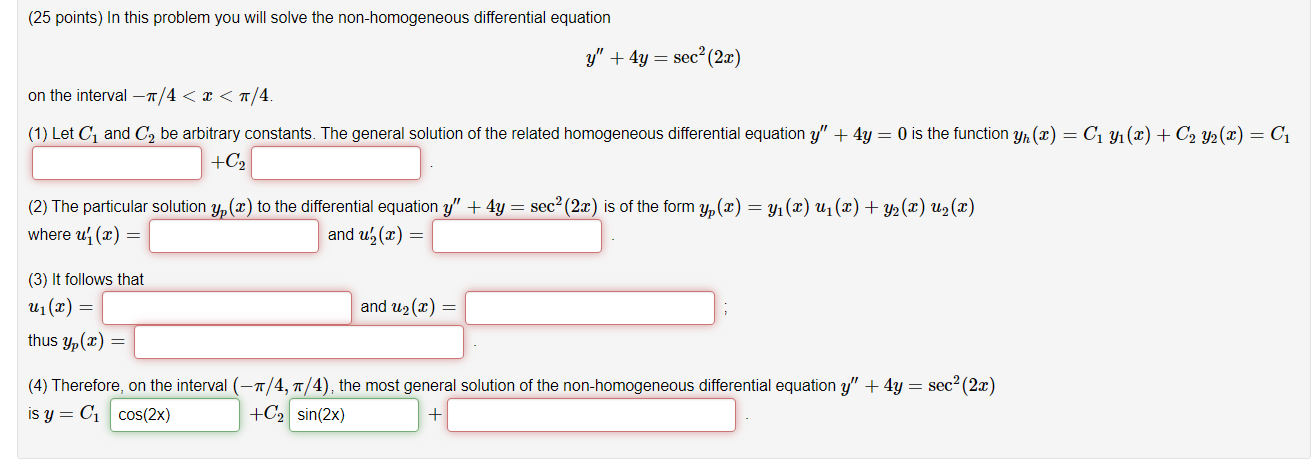 Solved (25 points) In this problem you will solve the | Chegg.com