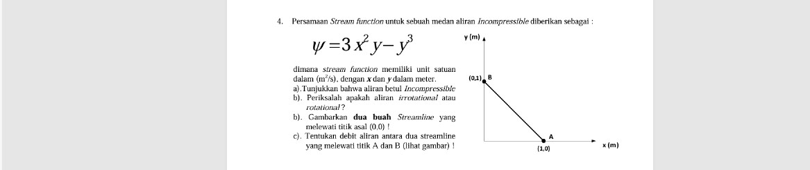 Solved Persamaan Stream function untuk sebuah medan aliran | Chegg.com
