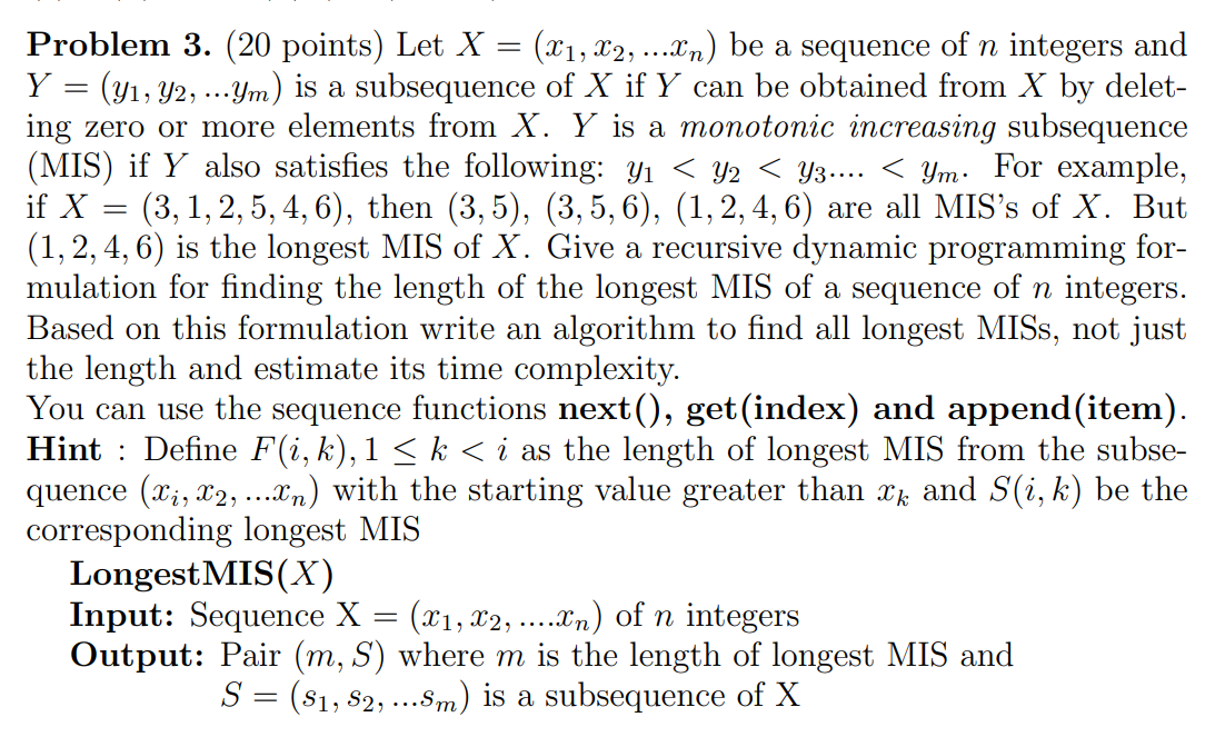 Solved Problem 3. (20 points) Let X = (X1, X2, ...Xn) be a | Chegg.com