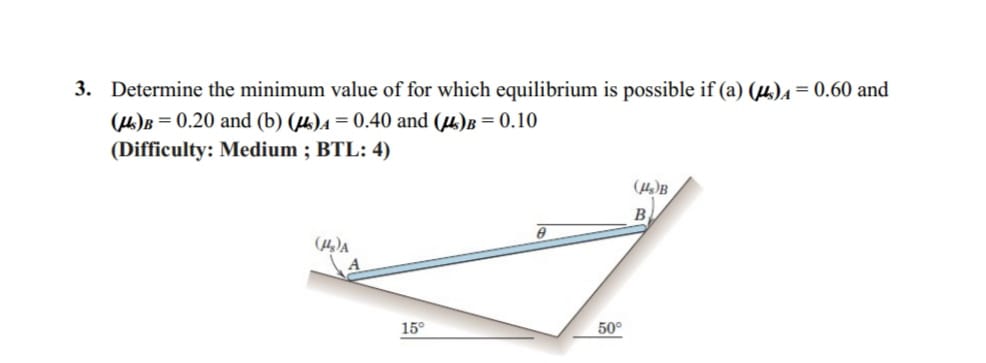 Solved Determine the minimum value of for which equilibrium | Chegg.com