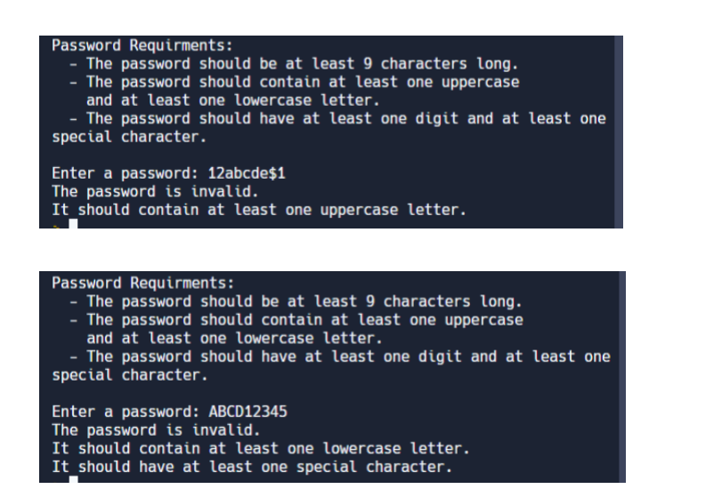 Solved Write a program that asks for a password and then | Chegg.com