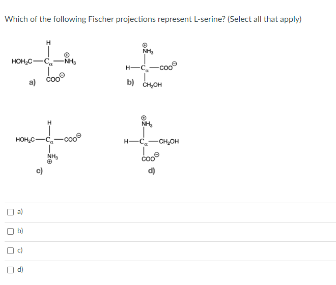 Solved Which of the following Fischer projections represent | Chegg.com