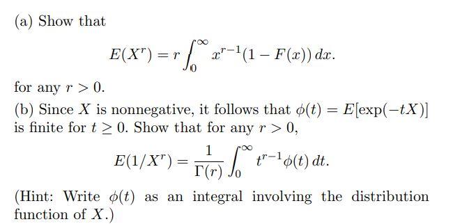 Solved Suppose that X is a nonnegative random variable. | Chegg.com