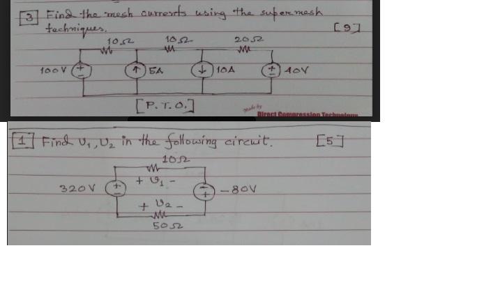 Solved 3.find the mesh current using super mesh technique | Chegg.com
