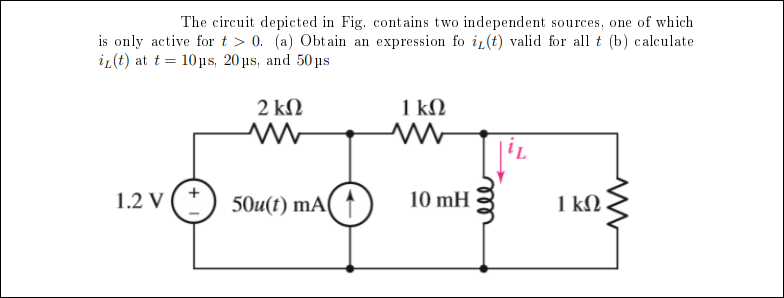 Solved The circuit depicted in Fig. contains two independent | Chegg.com