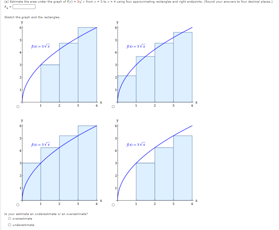 Solved (b) Repeat part (a) using left endpoints. 44 = Sketch | Chegg.com