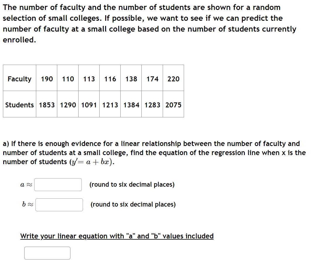 Solved The number of faculty and the number of students are | Chegg.com