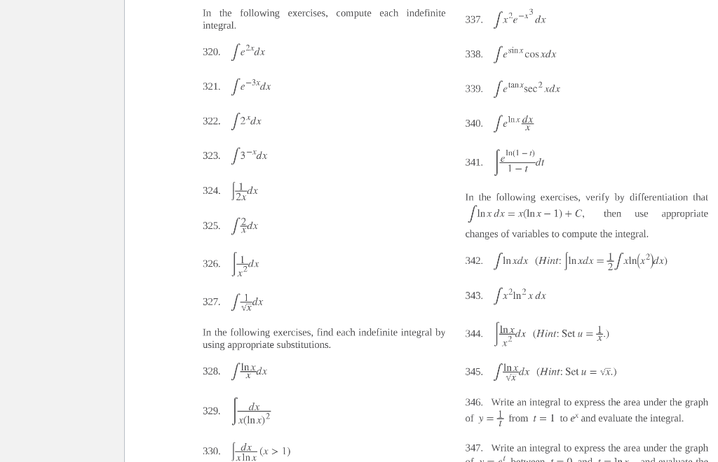 Solved In the following exercises, compute each indefinite | Chegg.com