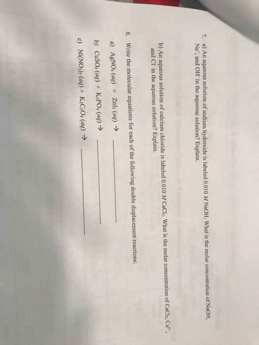Solved 5. Using the solubility rules, predict the solubility | Chegg.com