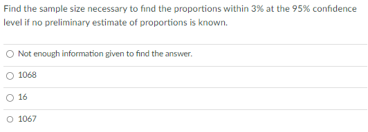 Solved Find the sample size necessary to find the | Chegg.com
