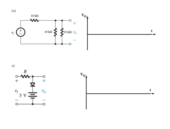 Solved Question 5: 20% Sketch the Vo output waveforms for | Chegg.com