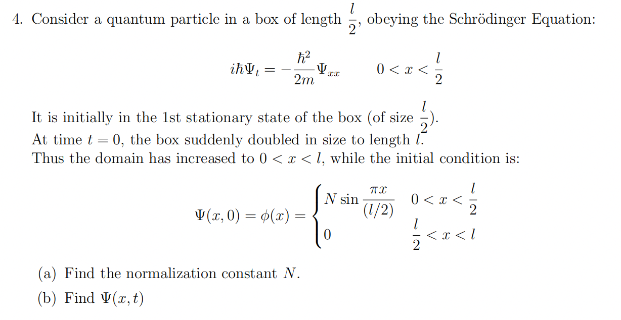 Solved 4. Consider a quantum particle in a box of length 2l, | Chegg.com