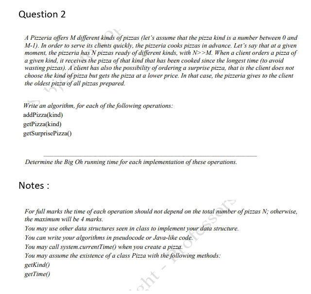 Solved A Pizzeria offers M different kinds of pizzas (let's | Chegg.com