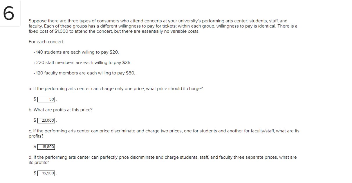 Solved Suppose there are three types of consumers who attend | Chegg.com