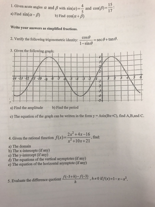Solved Given acute angles alpha and beta with sin (alpha) = | Chegg.com