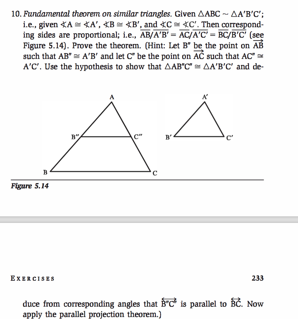 Solved 10. Fundamental theorem on similar triangles. Given | Chegg.com