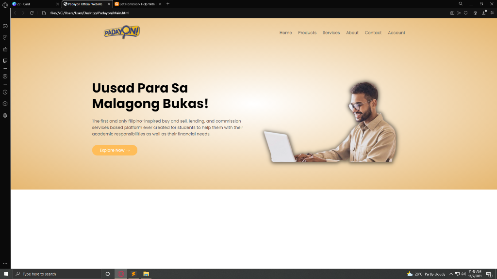 Solved O 22 -Card Q x Padayon Official Website x Get | Chegg.com