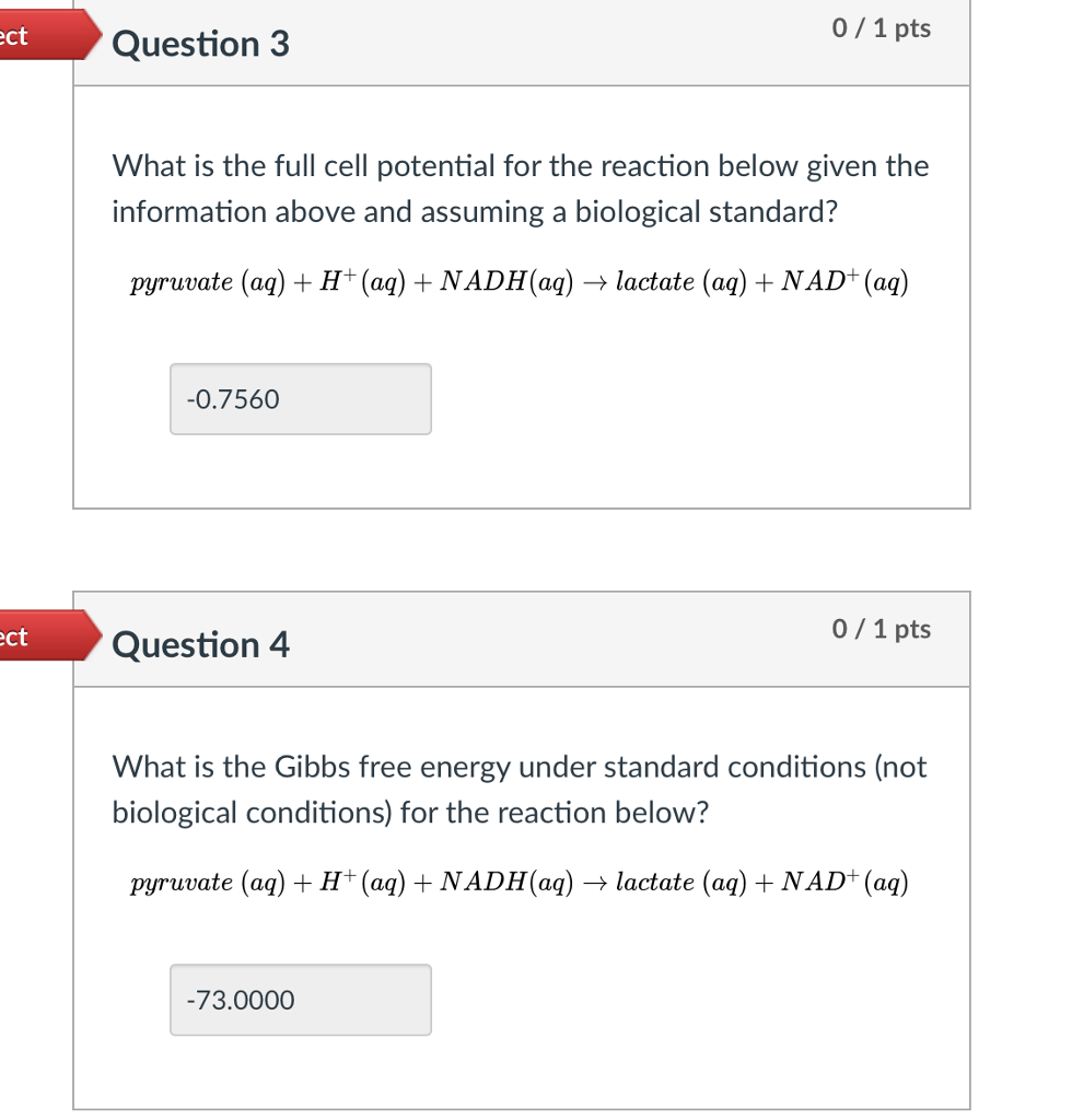 Solved 171 pts Question 1 What is the E* (the biological | Chegg.com