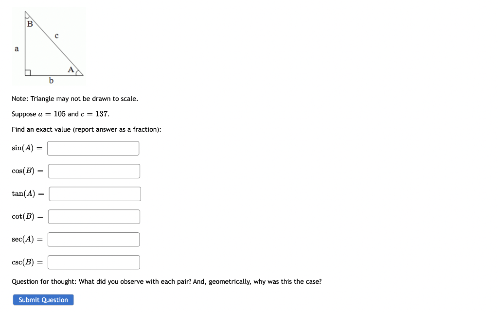Solved For the right triangle below, find the length of x. | Chegg.com
