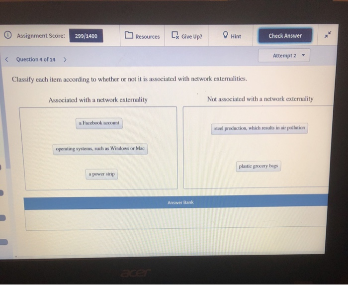 Solved Assignment Score: 299/1400 Resources Give Up?Hint | Chegg.com