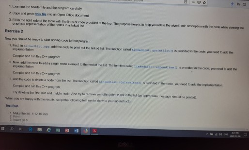 CS115 Exercise: C++ Simple Linked Lists reparation a | Chegg.com