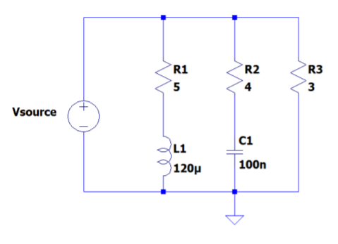 Solved The source voltage for the circuit is of vsource(t)= | Chegg.com