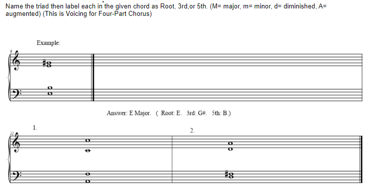 Name the triad then label each in the given chord as | Chegg.com