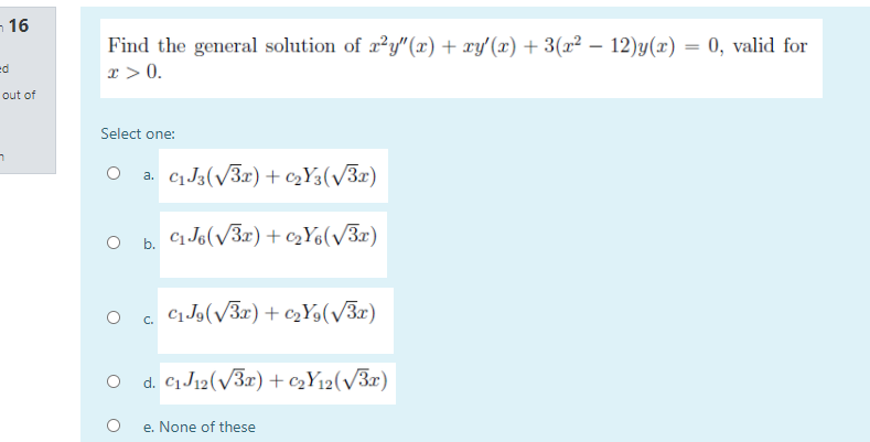 Solved 16 Find the general solution of rạy"(x) + xy'(x) + | Chegg.com