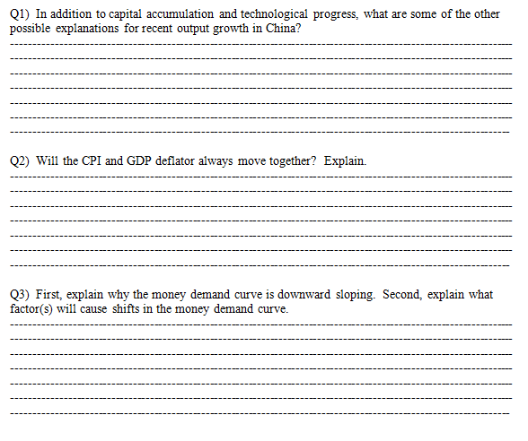 Solved Q1) In addition to capital accumulation and | Chegg.com
