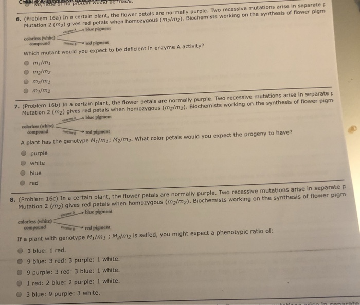 Solved 6. (Problem 16a) In a certain plant, the flower | Chegg.com