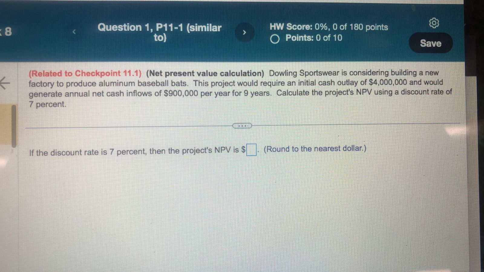 Solved (Related to Checkpoint 11.1) (Net present value | Chegg.com