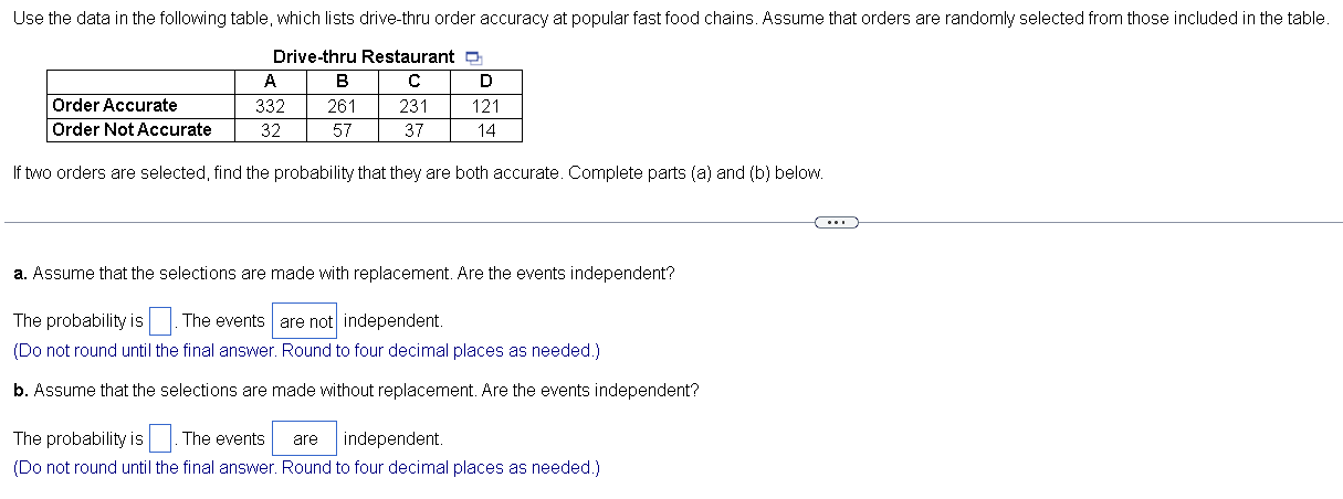 Solved If two orders are selected, find the probability that | Chegg.com
