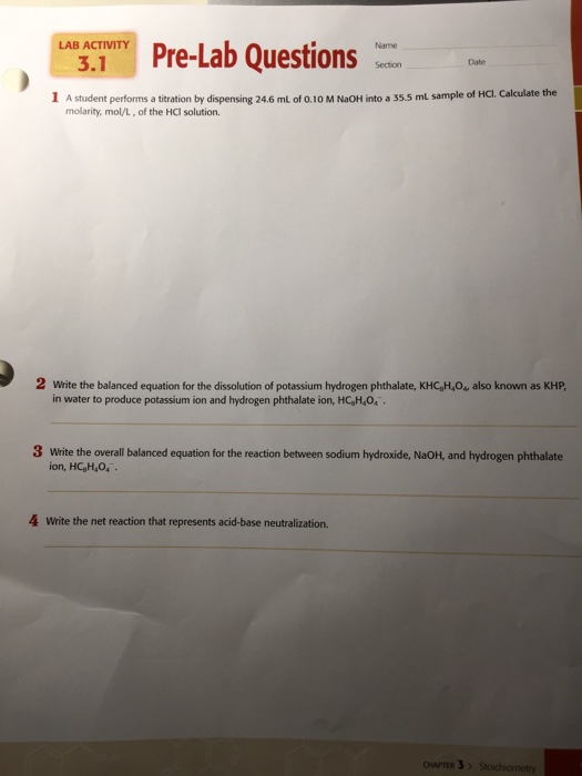 Solved Pre-Lab Questions LAB ACTIVITY 3.1 Date 1 A student | Chegg.com