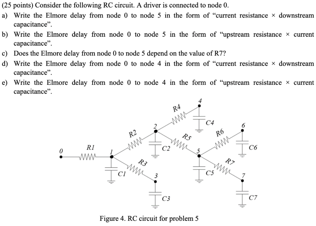 Solved (25 points) Consider the following RC circuit. A | Chegg.com