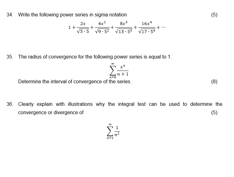 Solved 34. Write the following power series in sigma | Chegg.com