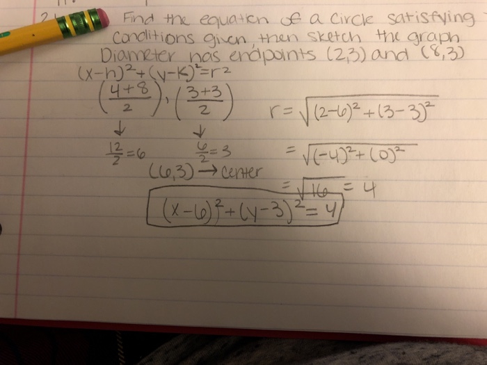 Solved Find treauatenよ7 a circle Satisfying Conditions given | Chegg.com