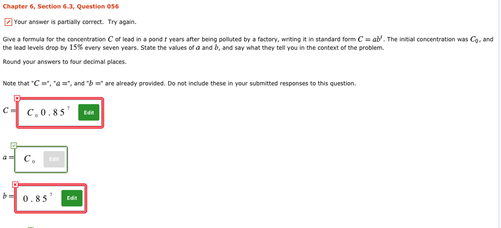 Solved Your Answer Is Partially Correct Try Again For The