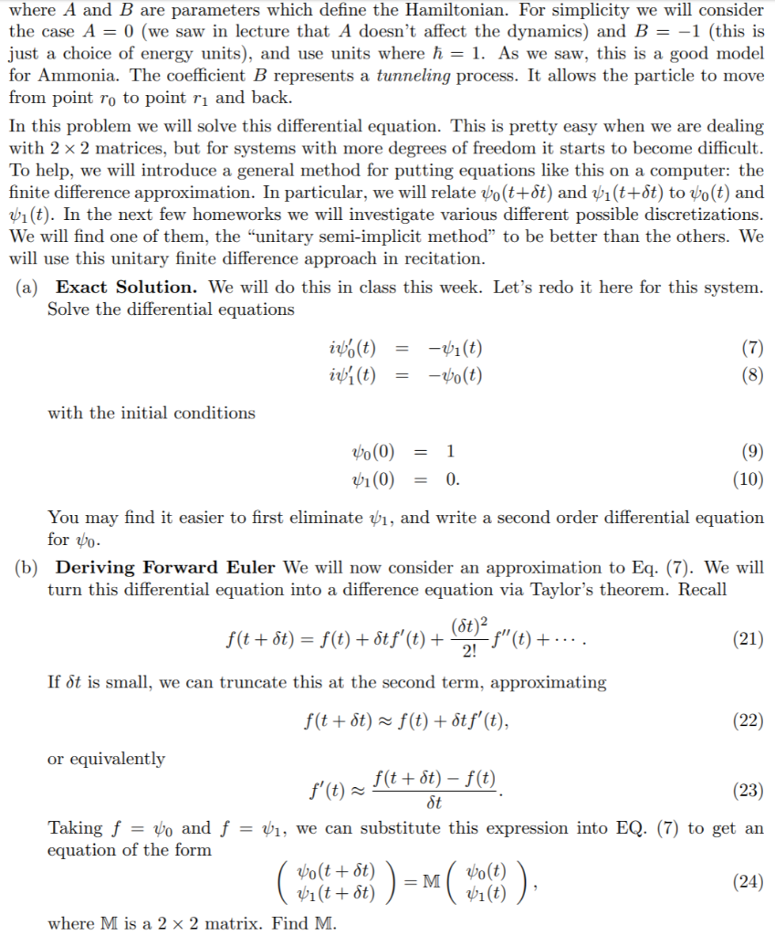 Solved 2. Finite Differences in Time. A very powerful | Chegg.com