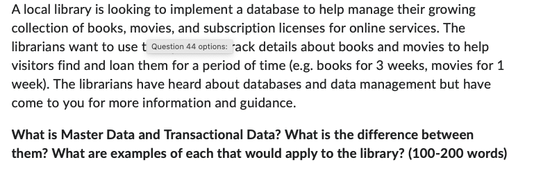Solved A local library is looking to implement a database to | Chegg.com