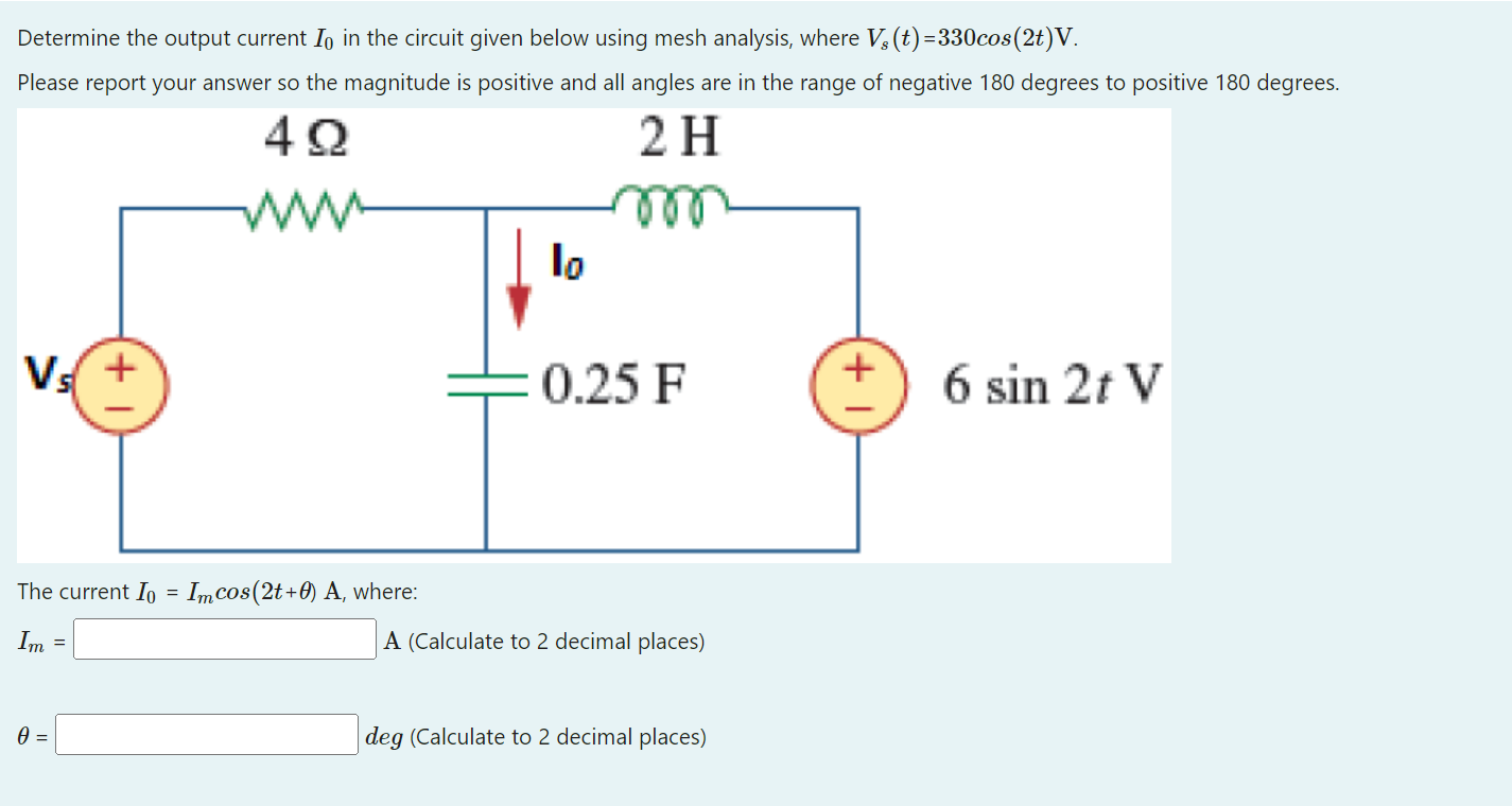 Solved = Determine the output current Io in the circuit | Chegg.com
