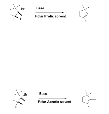 Solved Br Base Polar Protic solvent I Br Base Polar Aprotic | Chegg.com