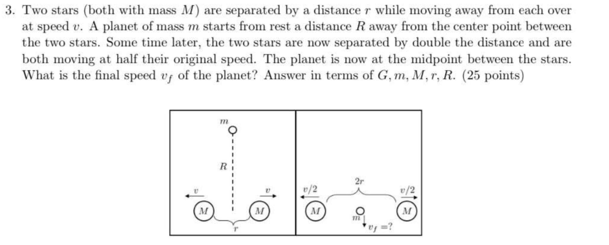 Solved 3. Two stars (both with mass M ) are separated by a | Chegg.com