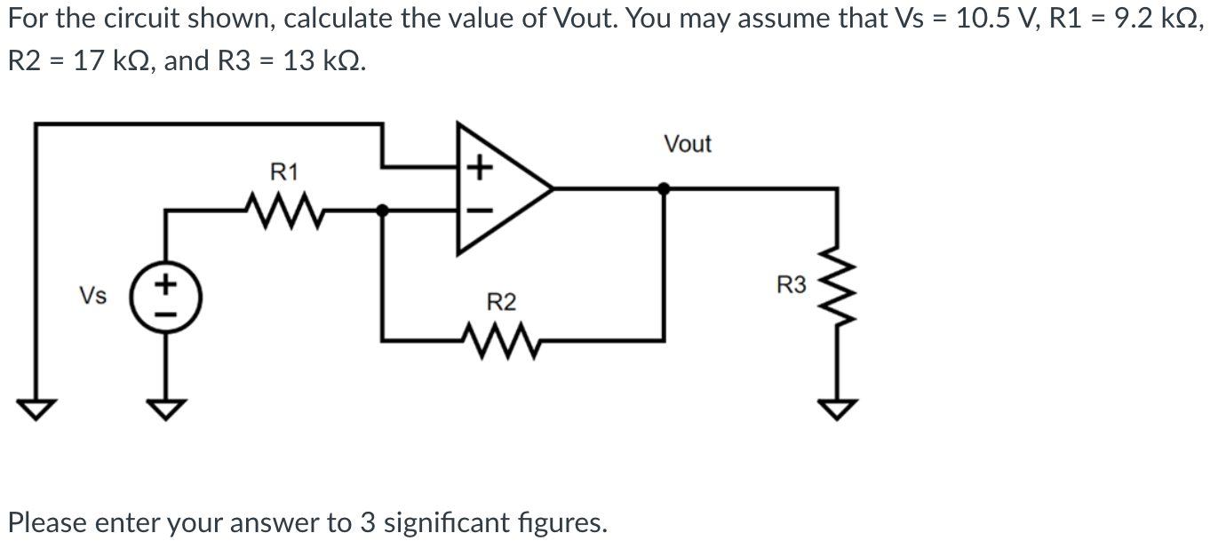 Solved For the circuit shown, calculate the value of Vout. | Chegg.com
