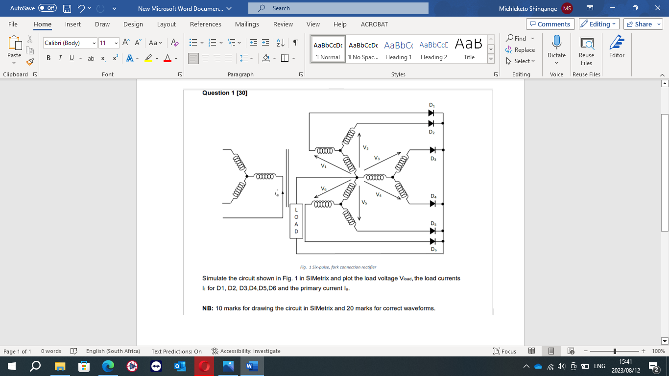 Solved Simulate the circuit shown in Fig. 1 in SIMetrix and | Chegg.com