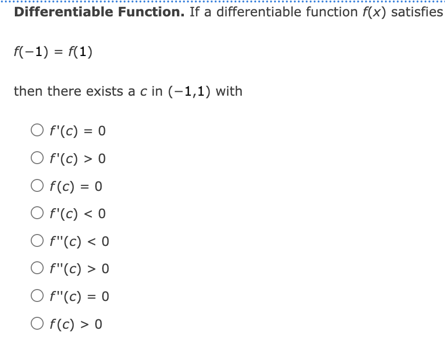 Solved Differentiable Function. If a differentiable function | Chegg.com
