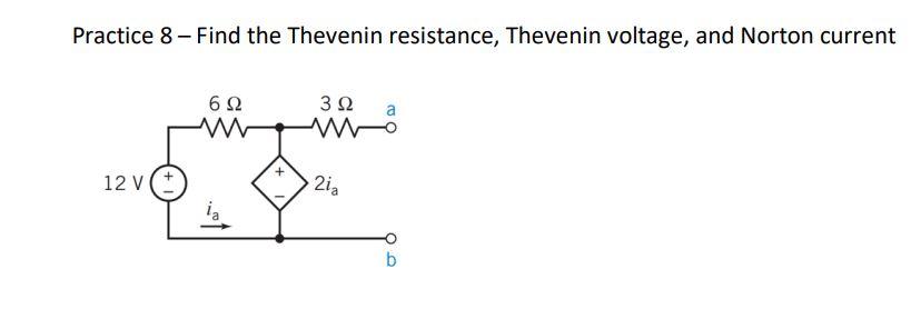Solved Practice 8− Find the Thevenin resistance, Thevenin | Chegg.com